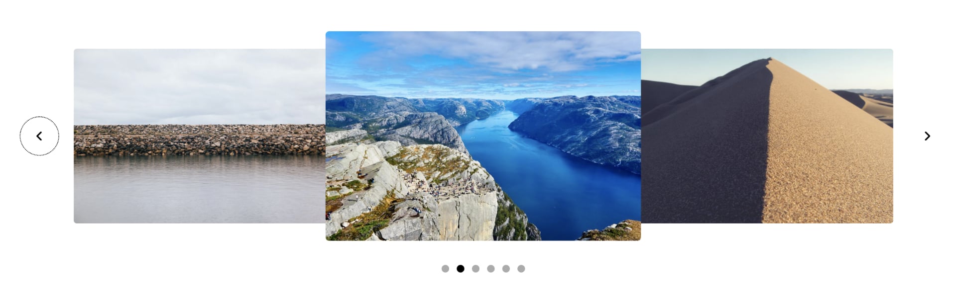 Carousel with Large Center Slide - Bricks Sections